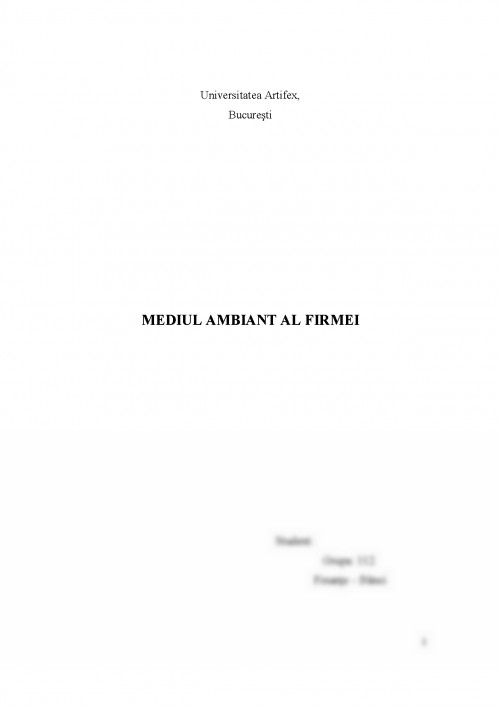 Referat Mediul Ambiant Al Firmei