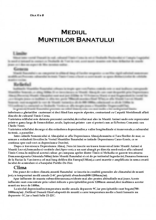 Referat: Munții Banatului (#113148)