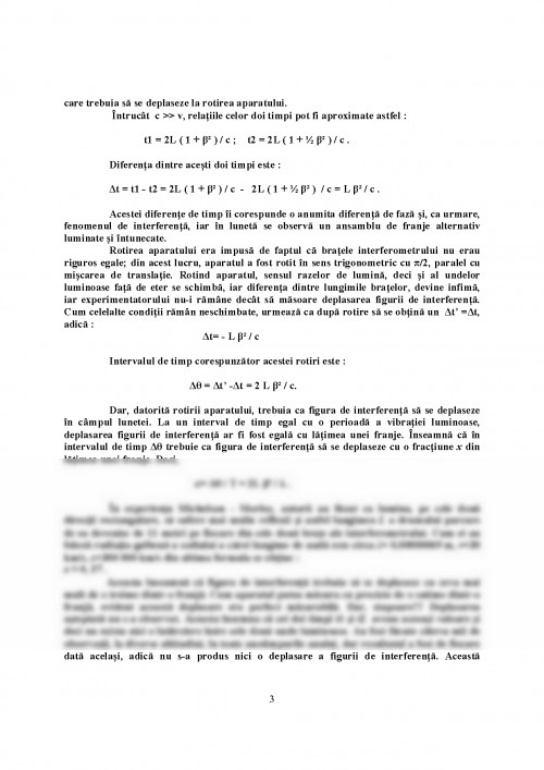Referat: Experimentul Michelson-Morley (#116259)