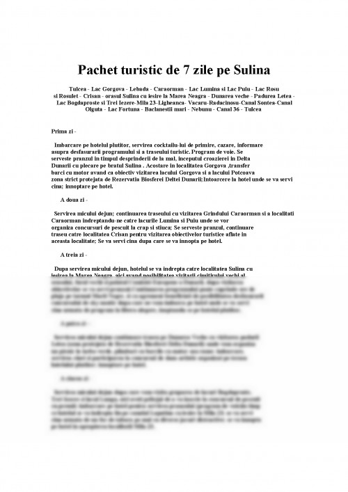 Proiect: Traseu Turistic 7 Zile (#118135)