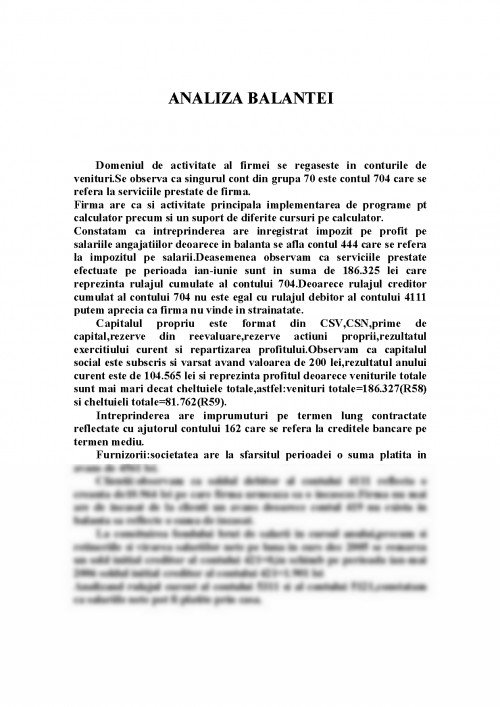 Referat: Analiza balanței (#118784)