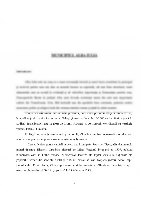 Referat: Spațiul turistic - Alba Iulia (#120095)