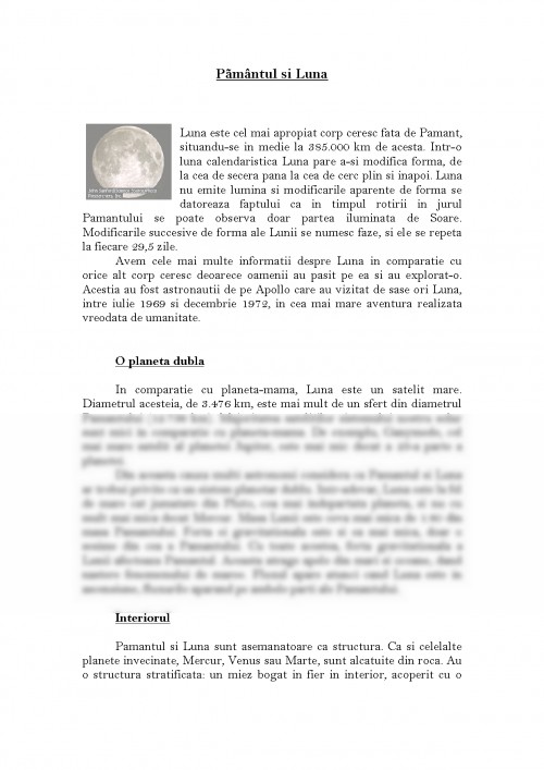 Referat: Pământul și Luna (#120479)