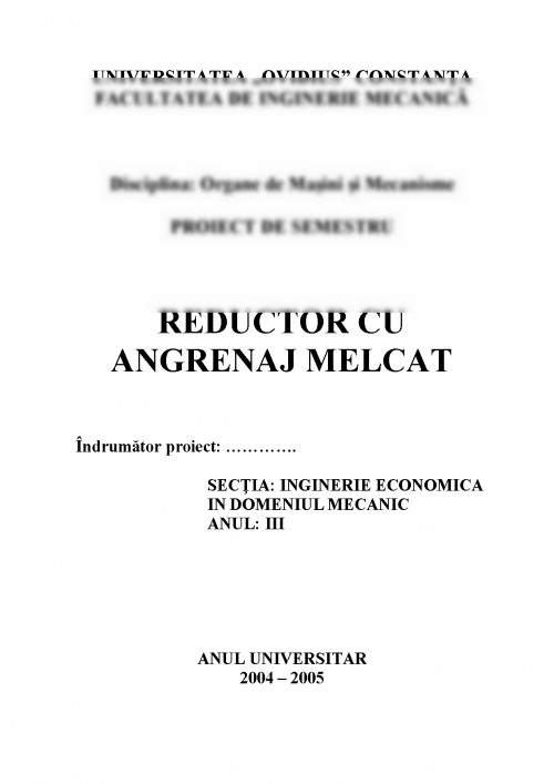 Proiect: Angrenaj Melcat (#120724)