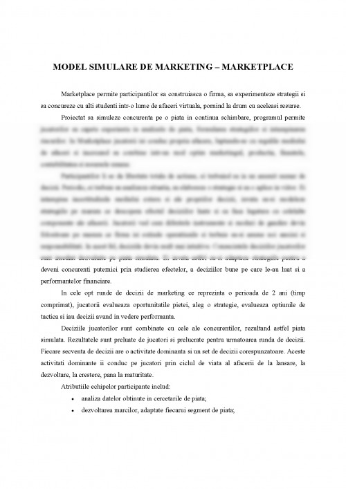 Referat: Model Simulare de Marketing (#120950)
