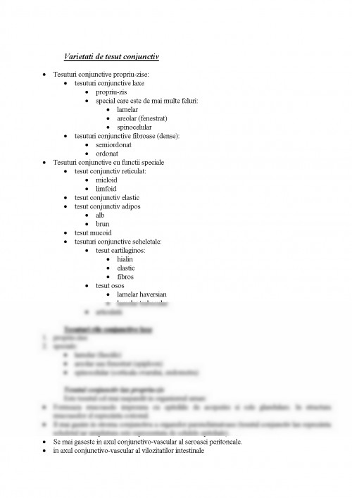Referat: Varietăți de țesut conjuctiv (#121308)