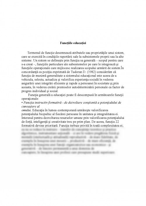 Referat: Funcțiile Educației (#121876)