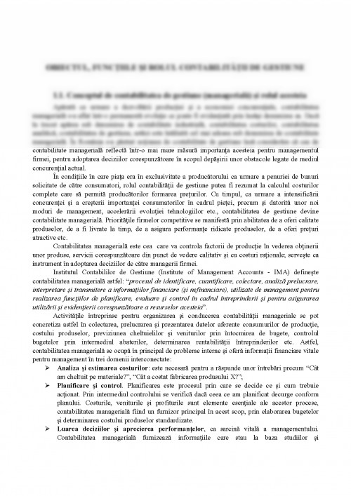 Referat: Obiectul, funcțiile și rolul contabilității de gestiune (#123610)