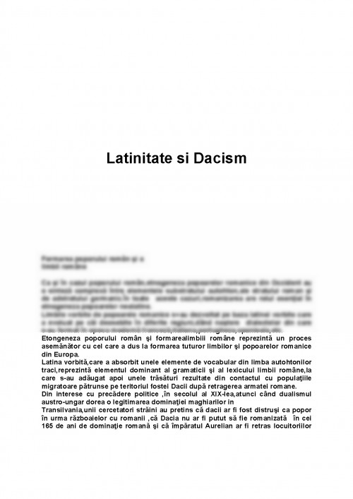 Referat: Latinitate și Dacism (#124091)