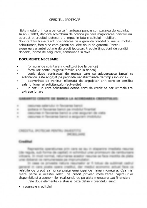 Referat: Creditul Ipotecar în România (#124379)