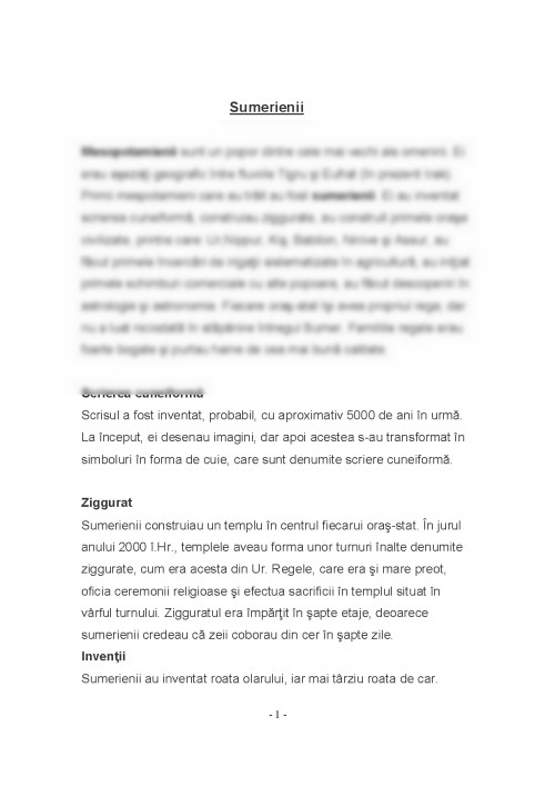 Referat: Sumerienii (#125832)