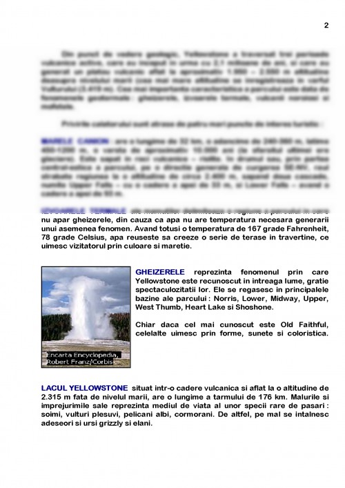 Referat: Parcul Yellowstone (#127439)