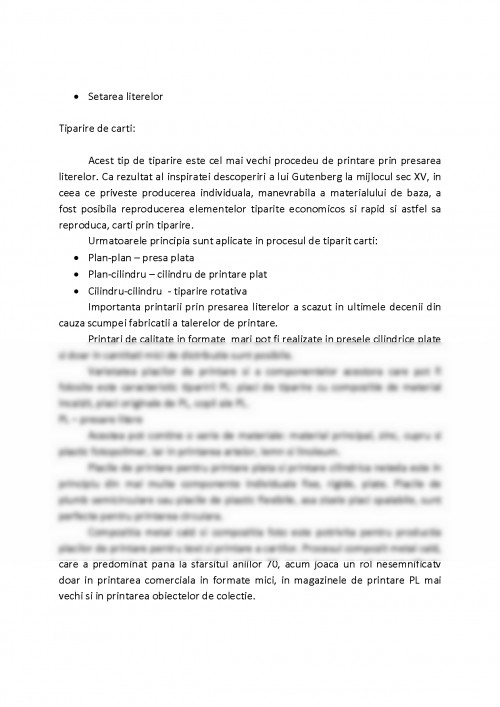 Referat: Flexografia - tiparul înalt (#127515)