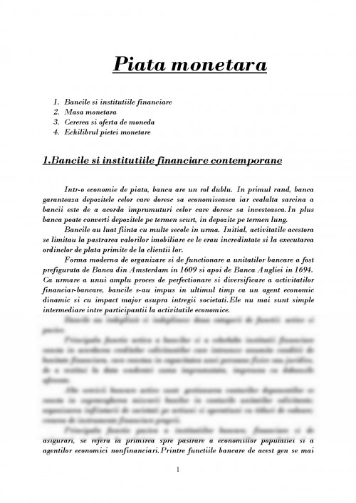 Referat: Piața monetară (#131411)