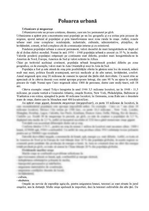 Referat: Poluarea Urbană (#132245)