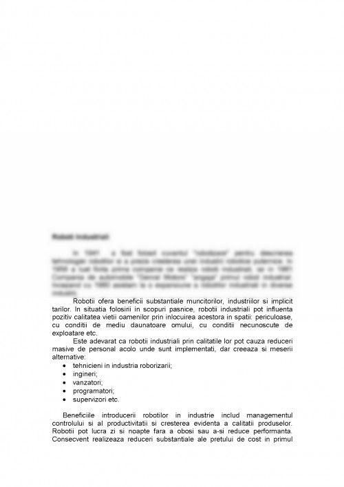 Referat: Roboți industriali (#133430)