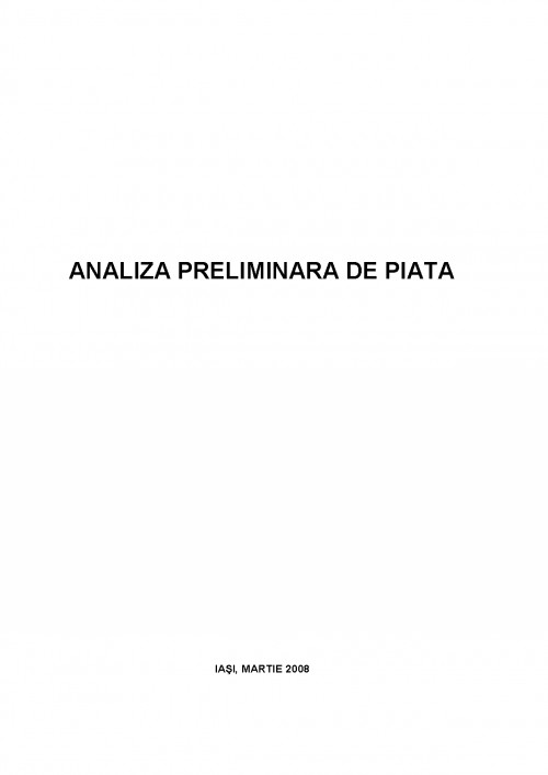 Proiect: Analiza preliminară de piață - instalații sanitare (#133834)