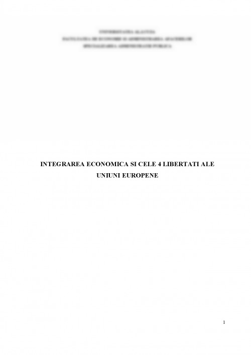 Referat: Integrarea economică (#134650)