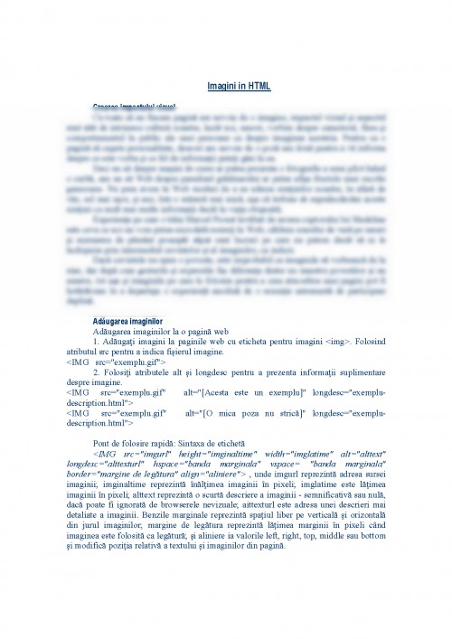 Referat: Imagini în HTML (#135615)