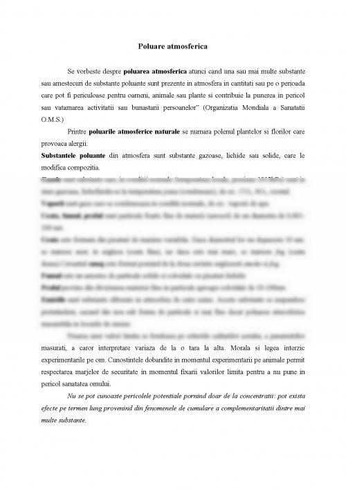 Referat: Poluarea Atmosferei (#135909)
