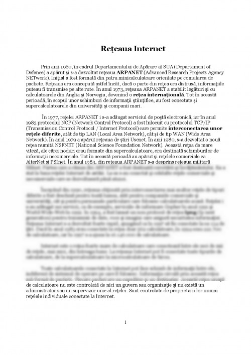 Referat: Rețeaua Internet (#136217)