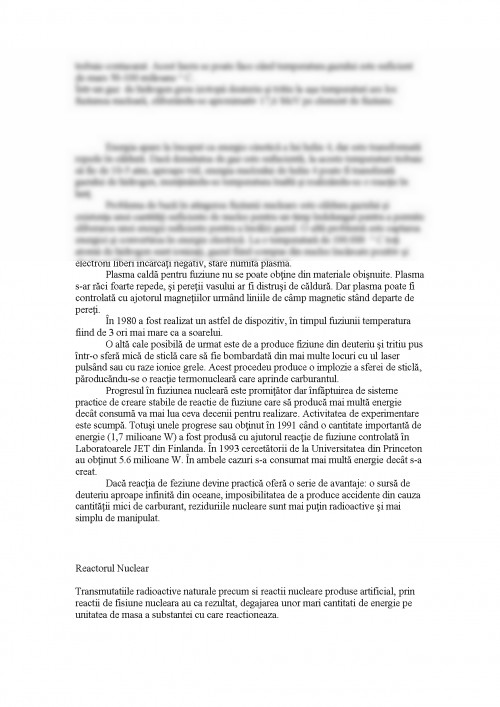 Referat: Fisiune și fuziune nucleară (#138196)