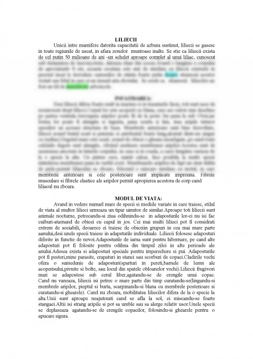 Referat: Despre Lilieci (#139887)