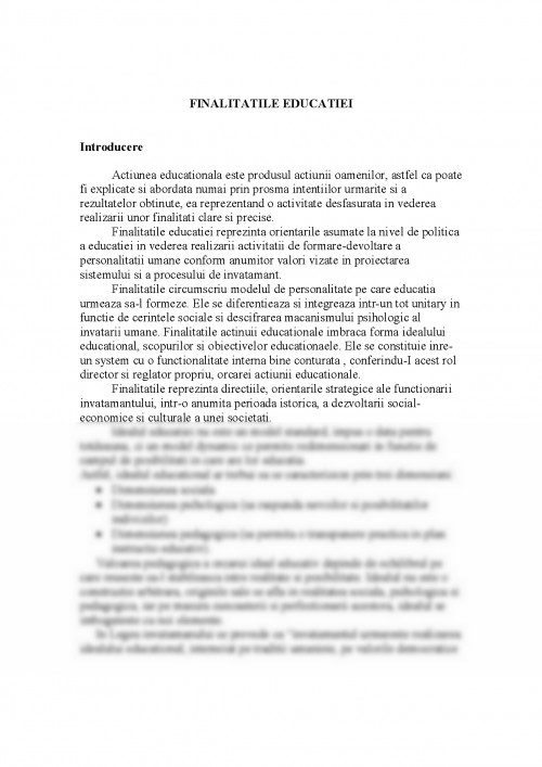Referat: Finalitățile educației (#142757)