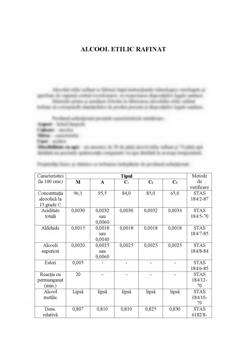 Referat: Alcoolul Etilic Rafinat (#143919)