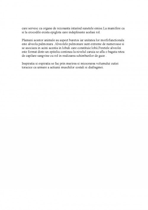 Referat: Respirația la animale (#145263)