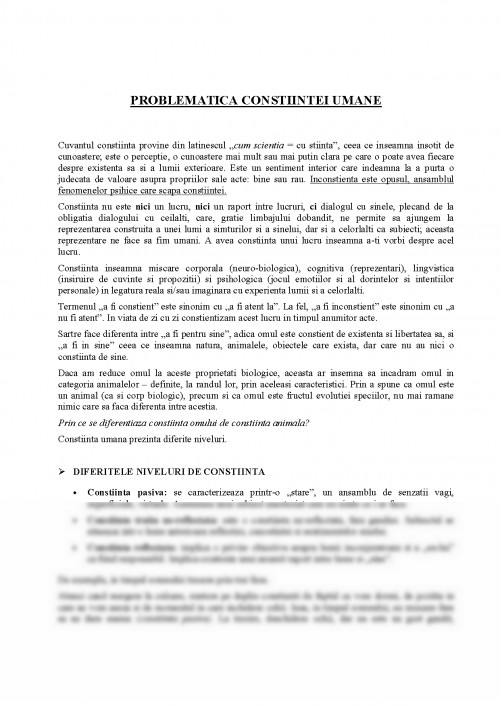 Referat: Conștiința umană (#145616)