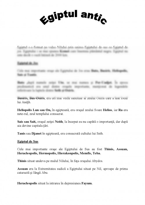 Referat: Egiptul și Faraonii (#146990)