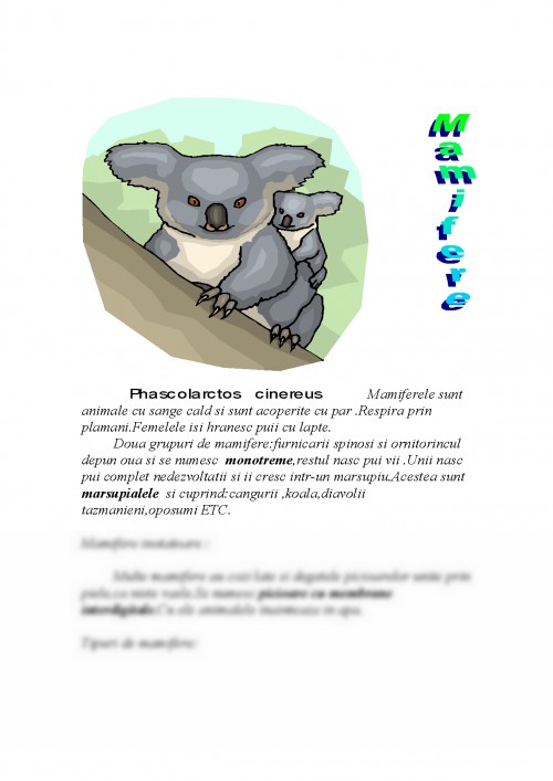 Referat: Mamifere (#147577)