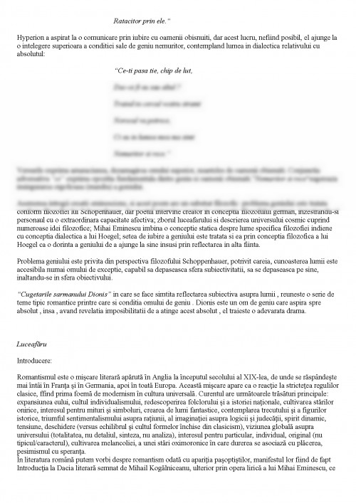 Referat: Condiția omului de geniu - Eminescu (#149094)