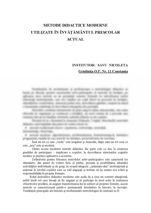 Referat: Metode Didactice Moderne (#150938)