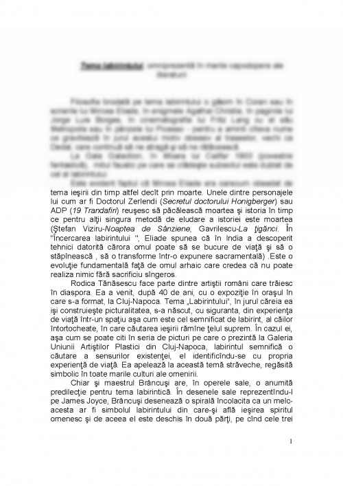 Referat: Tema labirintului (#152722)