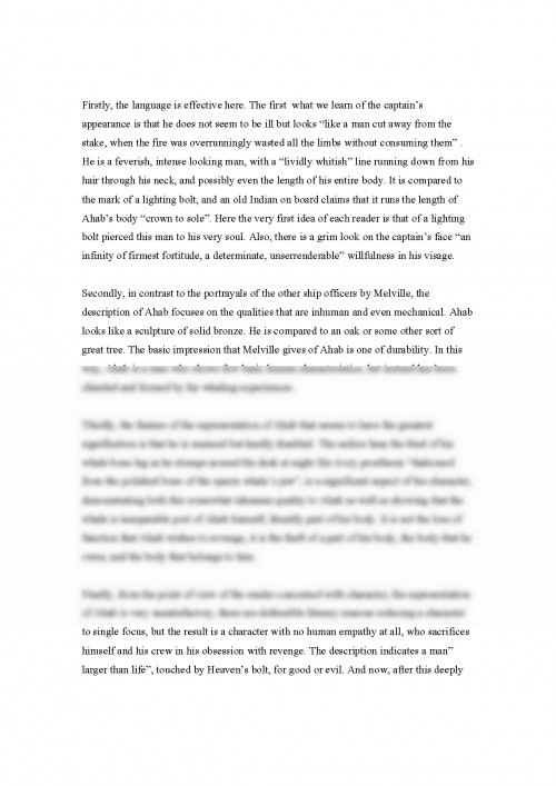 Referat: Moby Dick - Characterisation of Ahab (#153000)