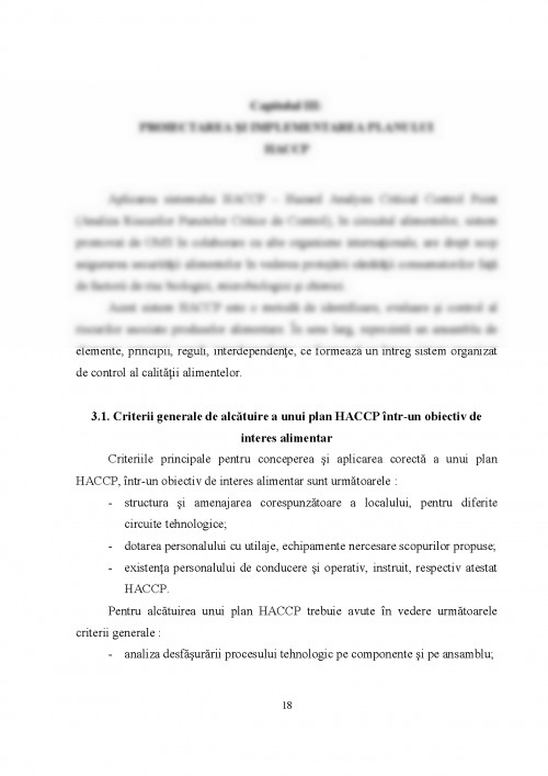 Proiect: Proiectarea și implementarea sistemului HACCP în industria alimentară (#153080)