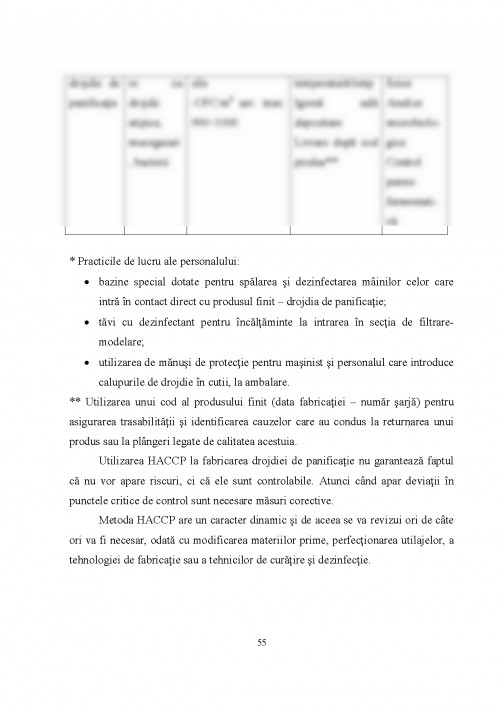 Proiect: Proiectarea și implementarea sistemului HACCP în industria alimentară (#153080)