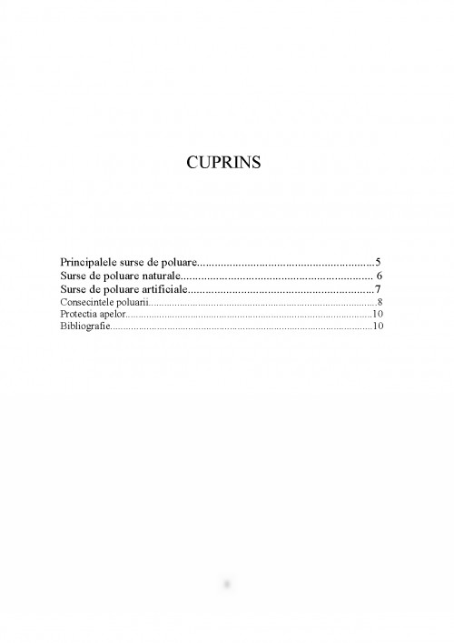 Proiect: Poluarea Apei (#153100)