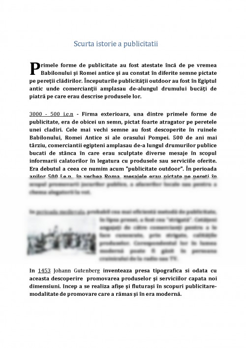 Proiect: Scurtă Istorie a Publicității (#154209)