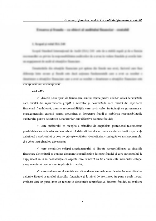 Proiect: Eroarea și frauda în audit (#155485)