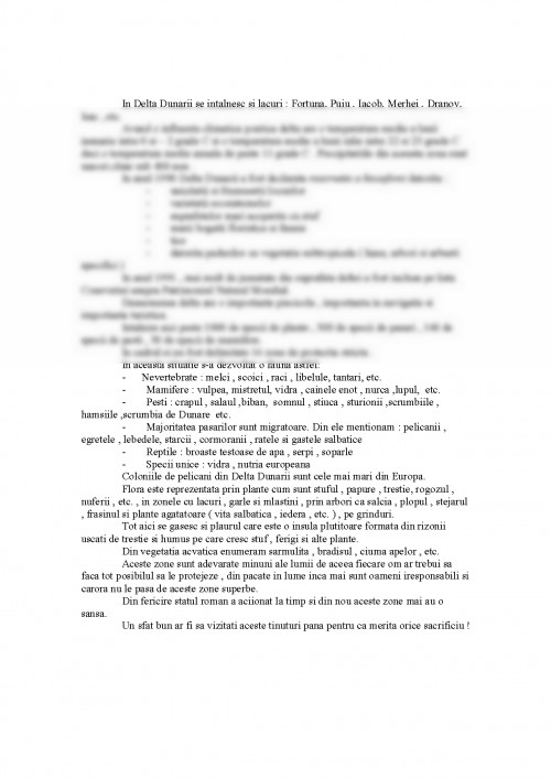 Referat: Dunărea și Delta Dunării (#155568)
