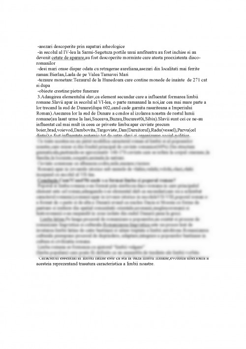 Referat: Formarea limbii române și a poporului român (#156063)