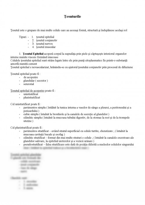 Referat: Țesuturile (#156374)