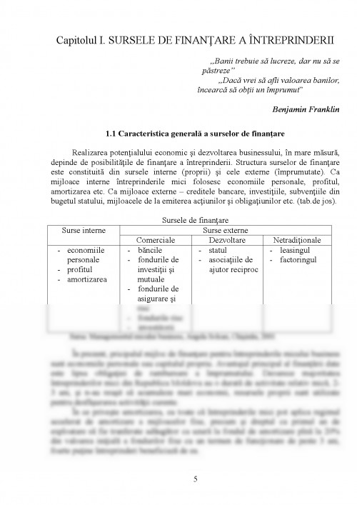 Proiect: Formarea și gestionarea resurselor financiare la întreprindere ...
