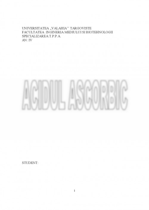 Referat: Acid ascorbic (#157820)