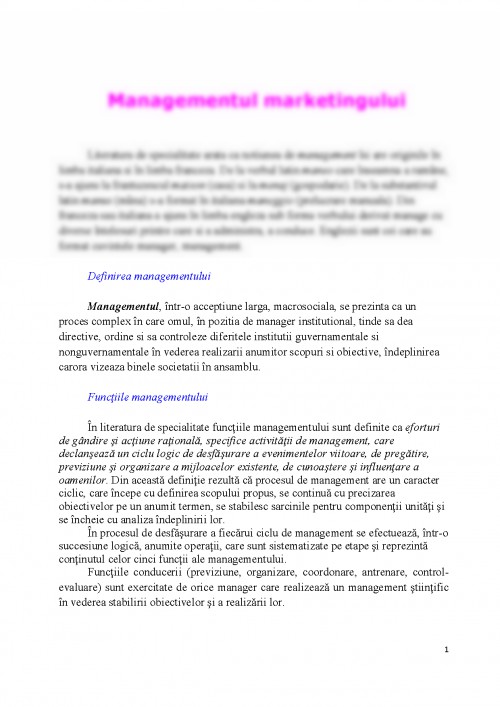 Referat: Managementul marketingului (#158875)