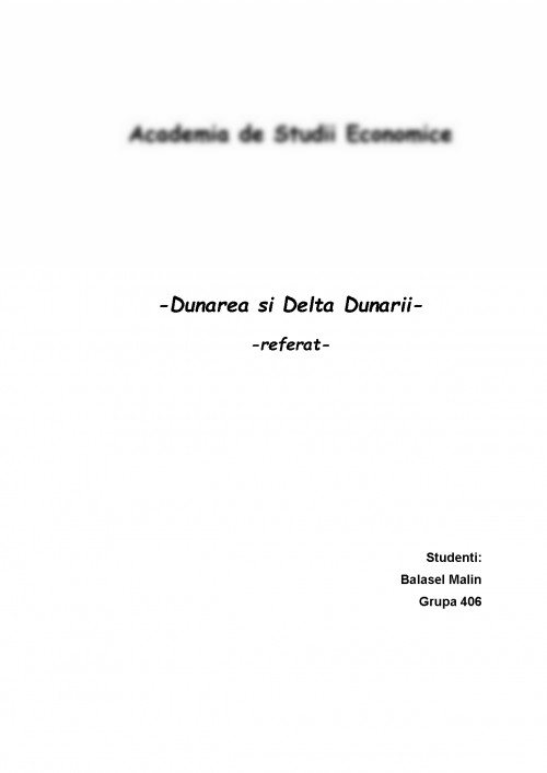 Referat: Dunărea (#159177)
