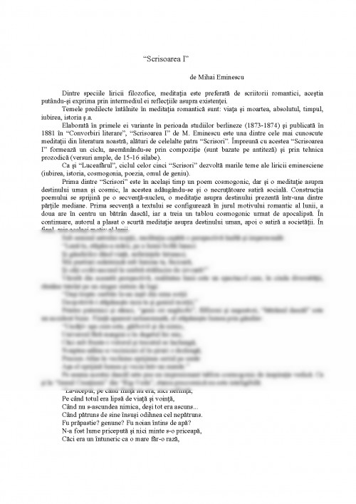 Referat: Scrisoarea I (#159398)